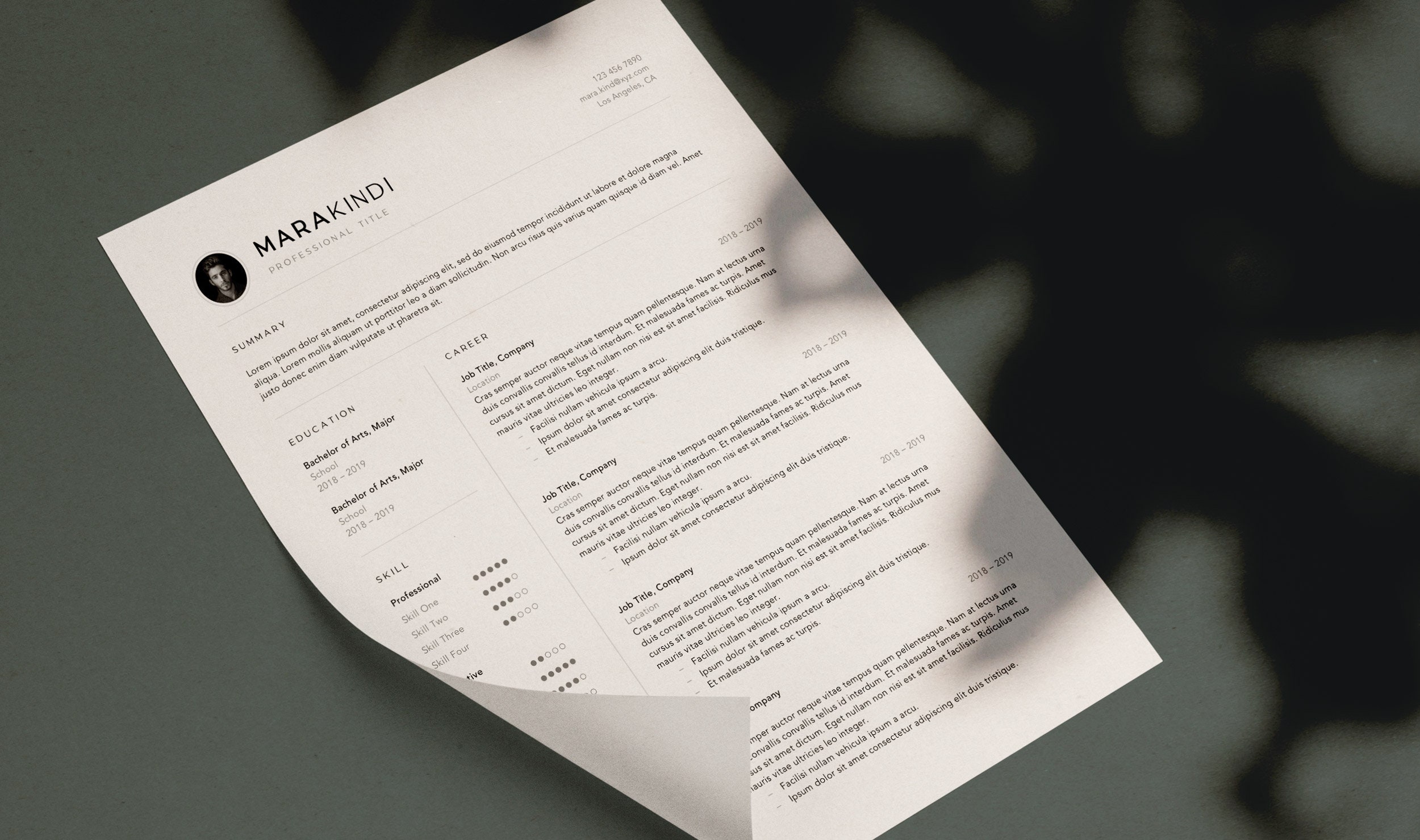 MARA Resume Template, Professional Resume Template, Resume and Cover ...