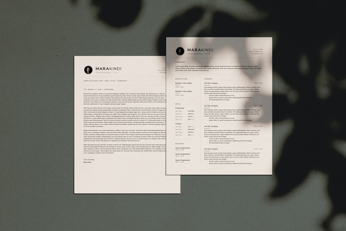 MARA Resume Template, Professional Resume Template, Resume and Cover ...