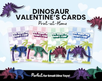 Printable Dinosaur Valentine's Day Card, Anniversary Card, Printable ...