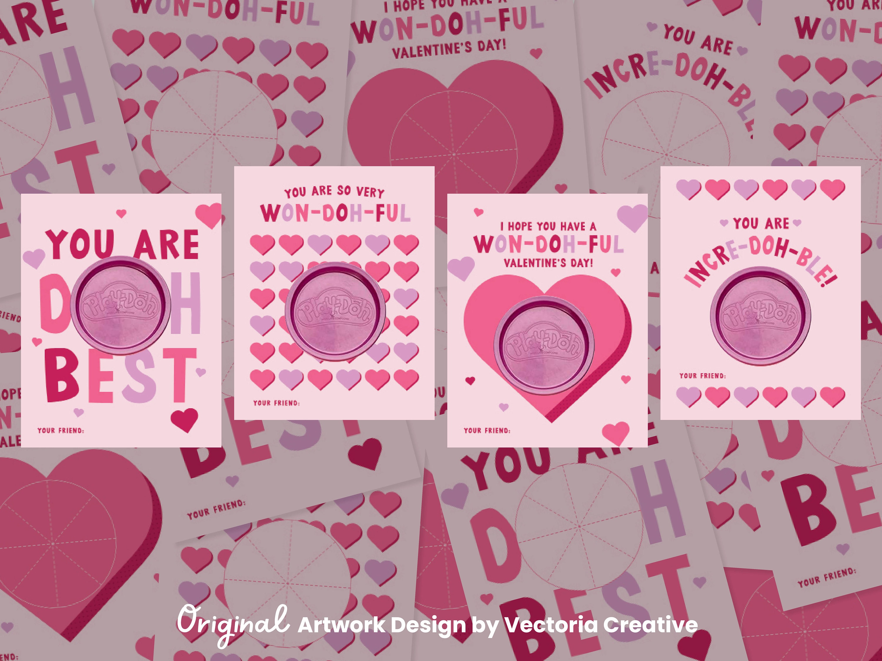 Printable Valentine's Day Cards for Toddlers, Play-doh Insert, Instant ...