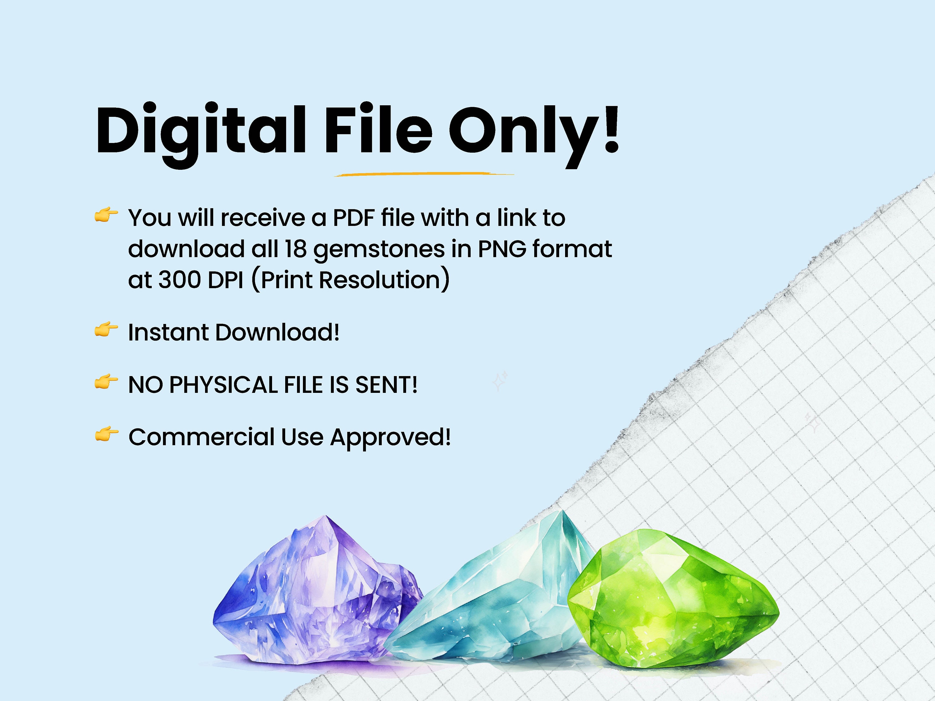 Watercolour Birthstone Clipart for Every Birth Month | High-resolution ...