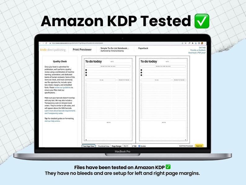 To-do List Template for KDP, 9 PDF Interior Manuscripts and Cover ...