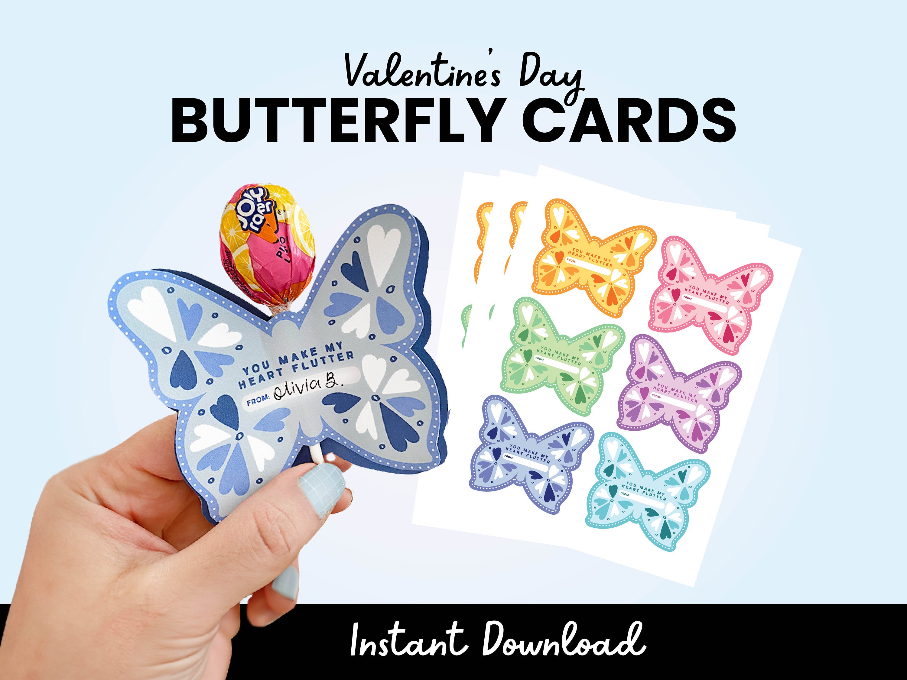 Printable Valentine's Day Cards With Lollipop Insert, Instant Download ...