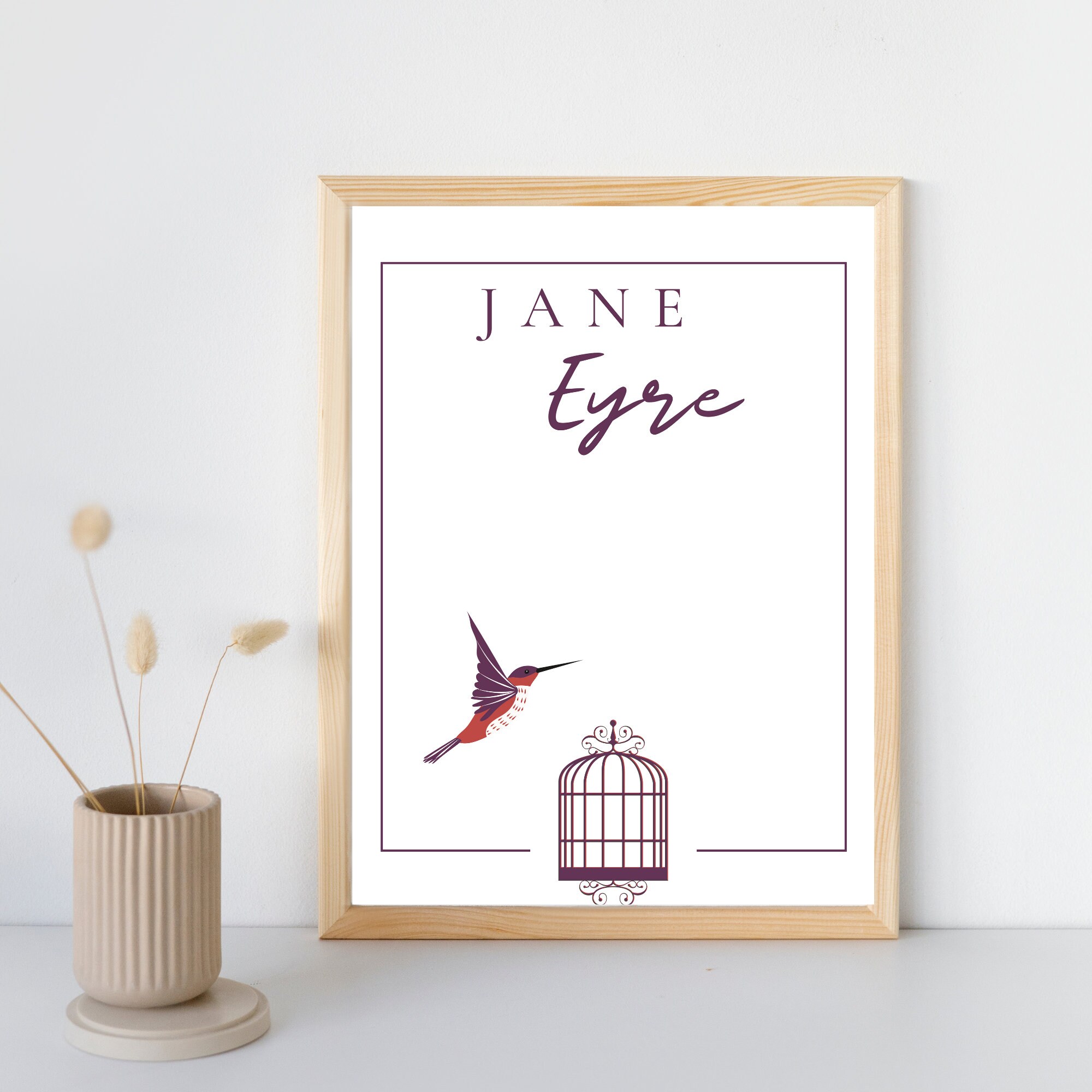 Jane Eyre Printable, A4, Instant Download Poster, Literary Poster ...