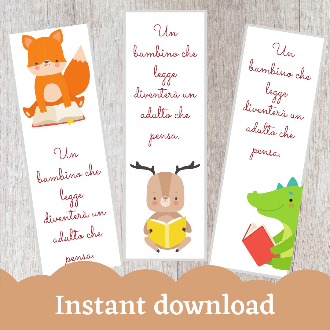 Set of 3 Printable Bookmark for Boys and Girls, Little Bookworms ...