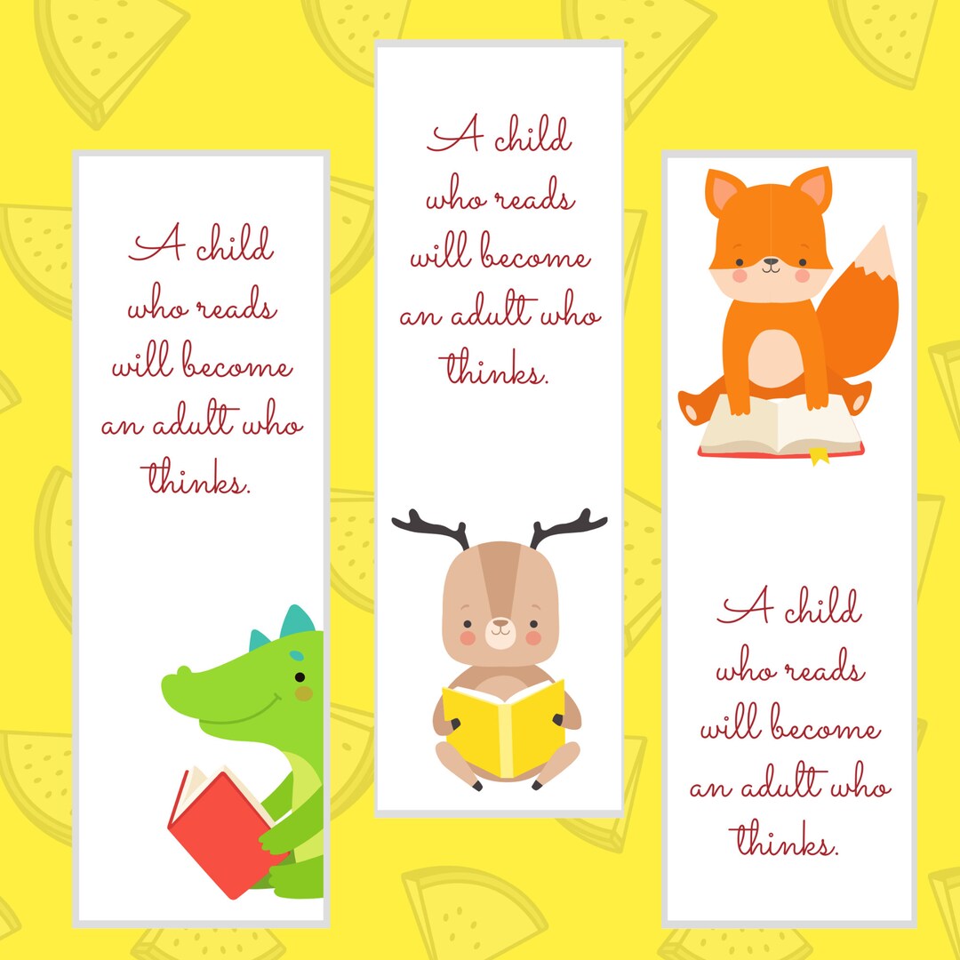 Set of 3 Printable Bookmark for Boys and Girls, Little Bookworms ...