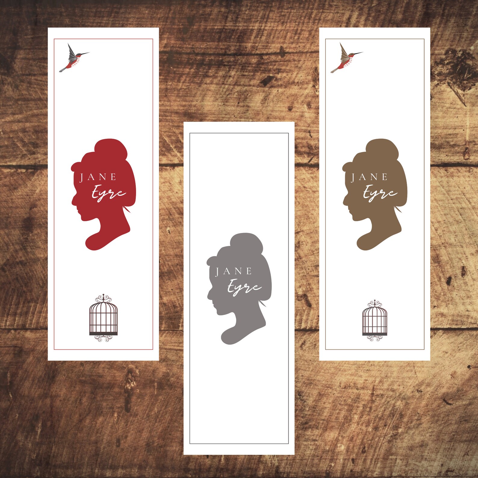 Set of 3 Printable Bookmarks, Printable Bookmarks Jane Eyre Inspired ...