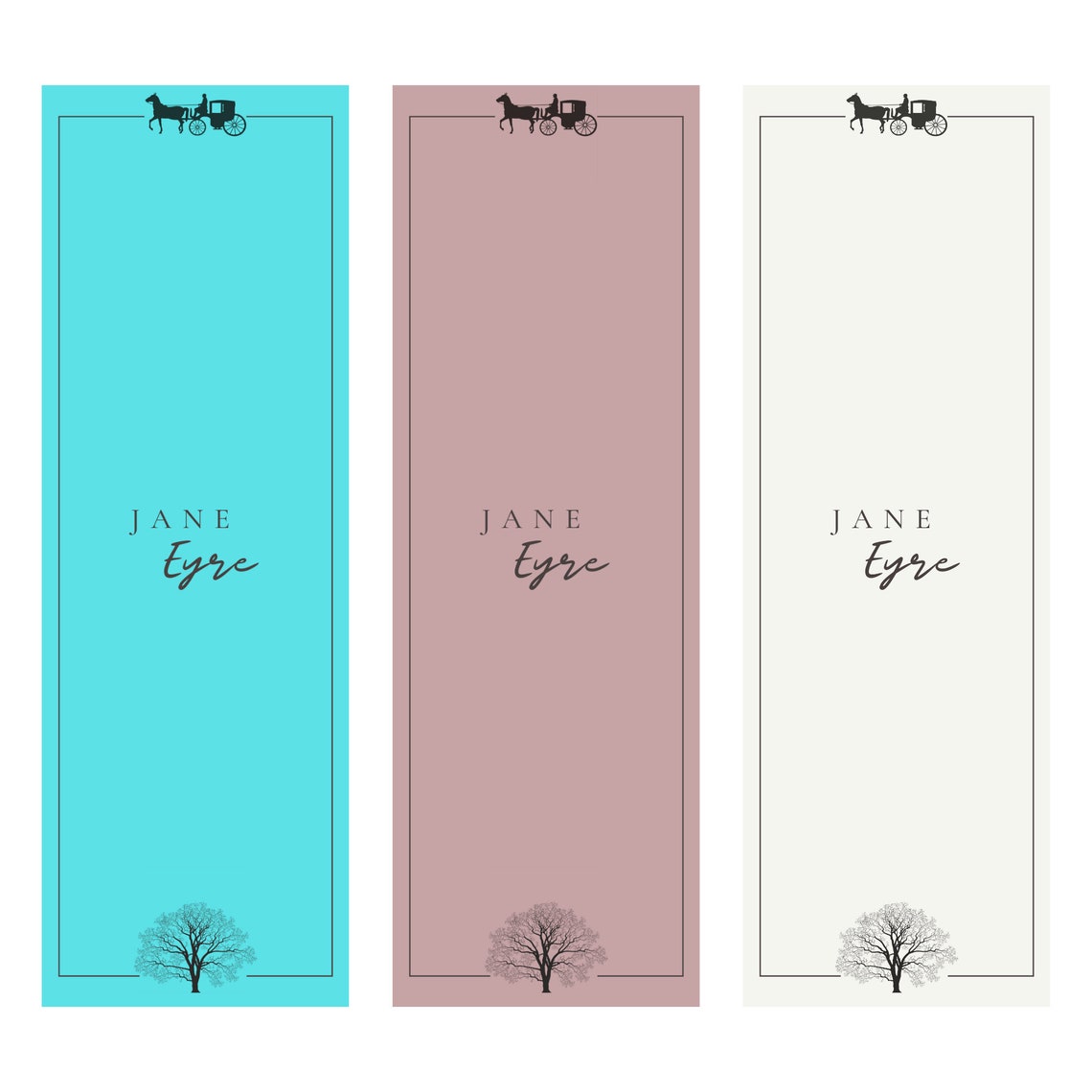 Set of 3 Printable Bookmarks, Printable Bookmarks Jane Eyre Inspired ...