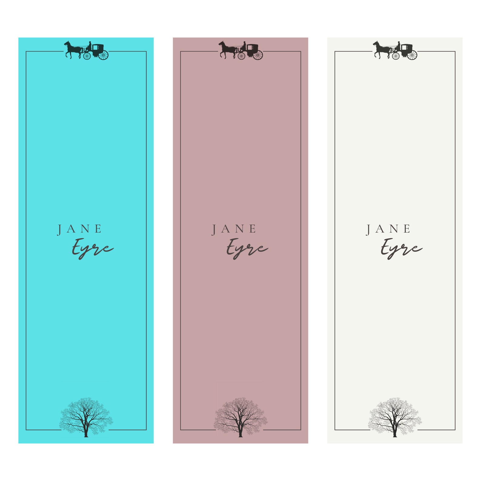 Set of 3 Printable Bookmarks, Printable Bookmarks Jane Eyre Inspired ...