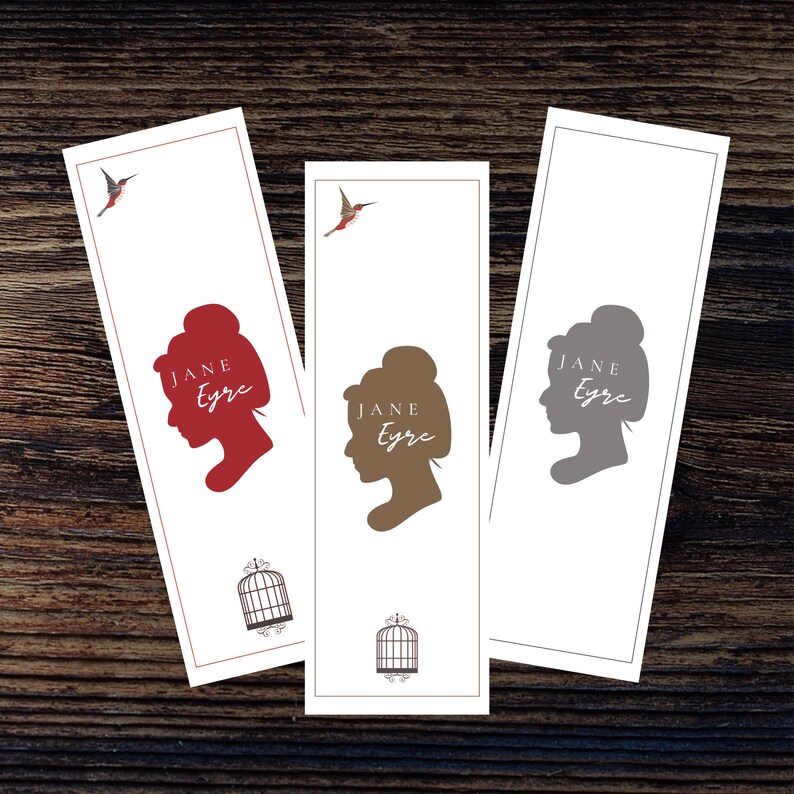 Set of 3 Printable Bookmarks, Printable Bookmarks Jane Eyre Inspired ...
