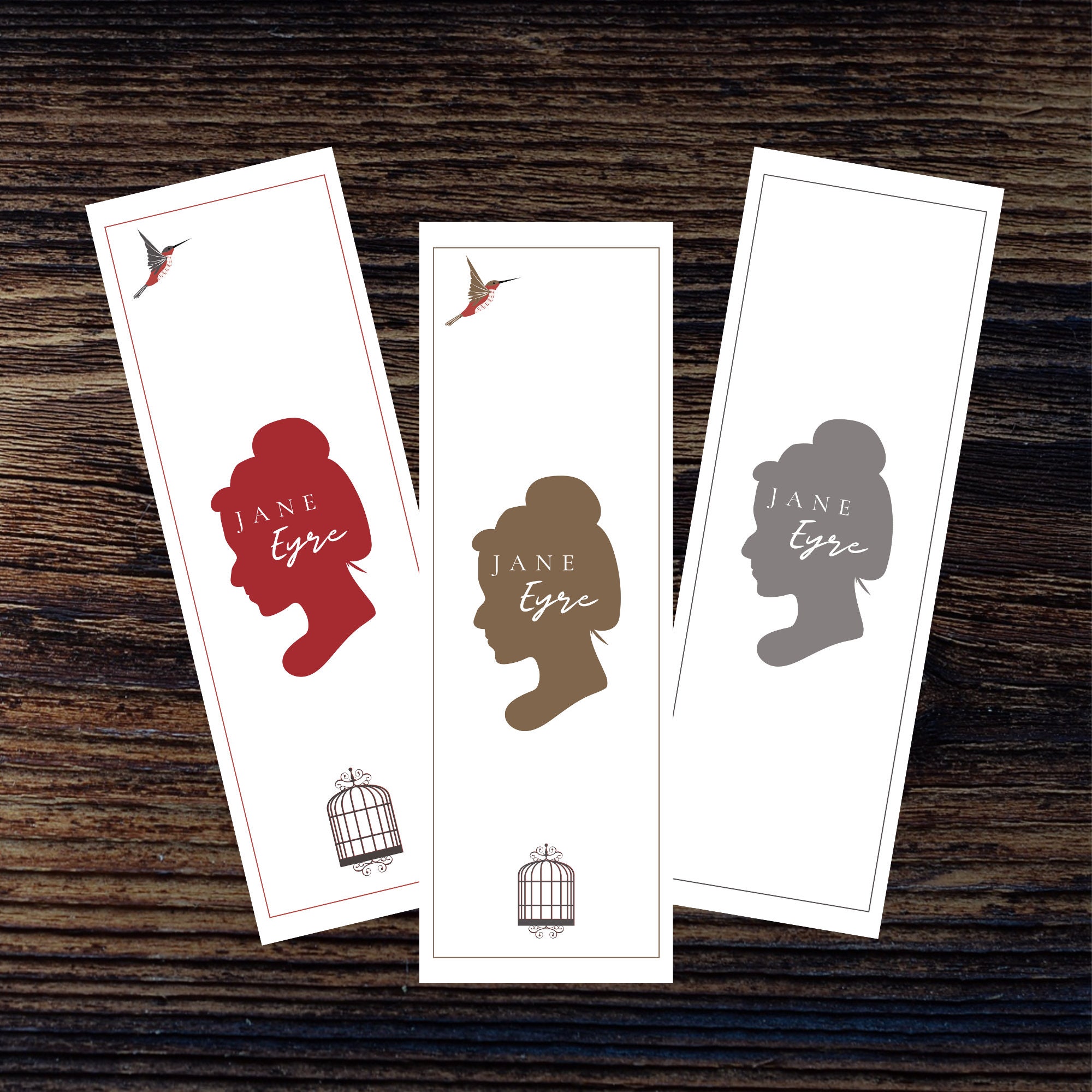 Set of 3 Printable Bookmarks, Printable Bookmarks Jane Eyre Inspired ...