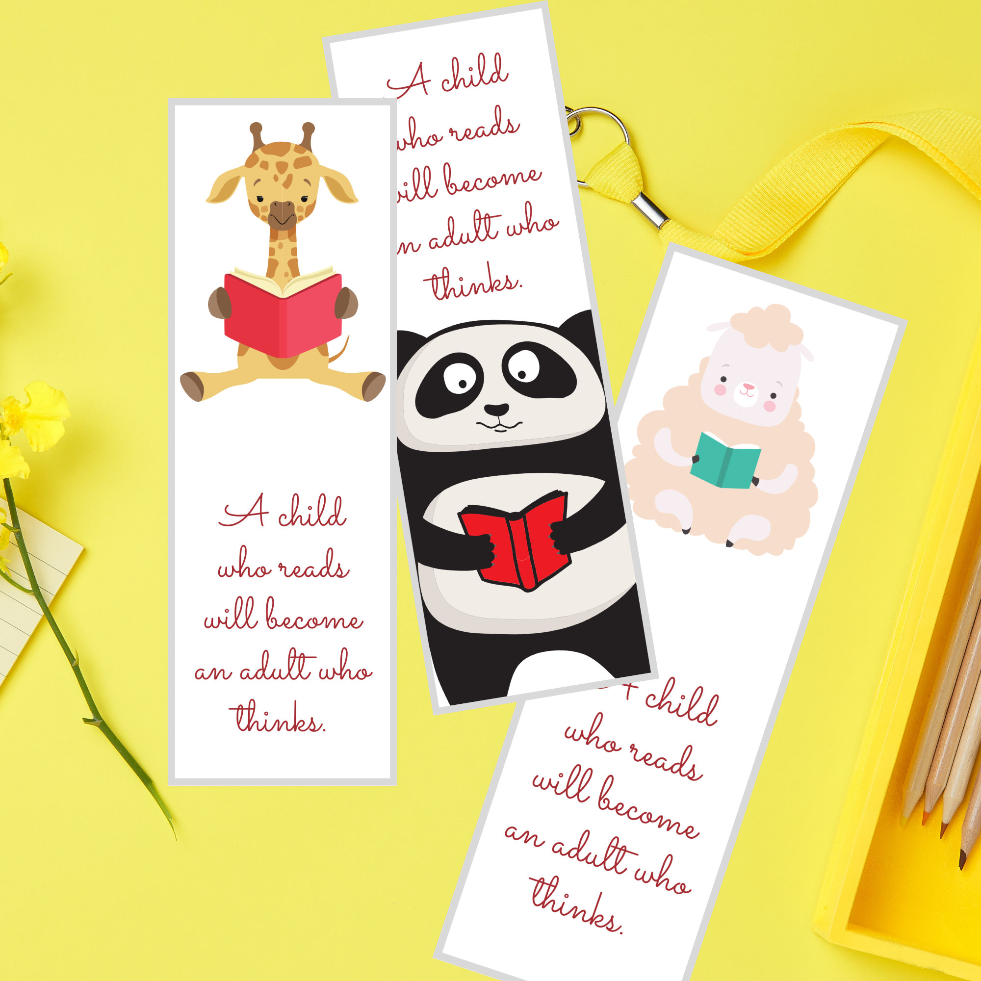 Set of 3 Printable Bookmark for Boys and Girls, Little Bookworms ...