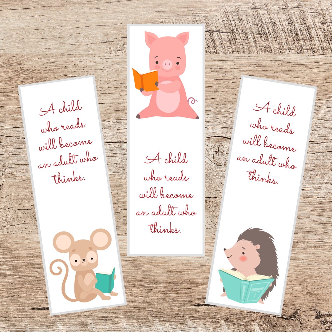 Set of 3 Printable Bookmark for Boys and Girls, Little Bookworms ...