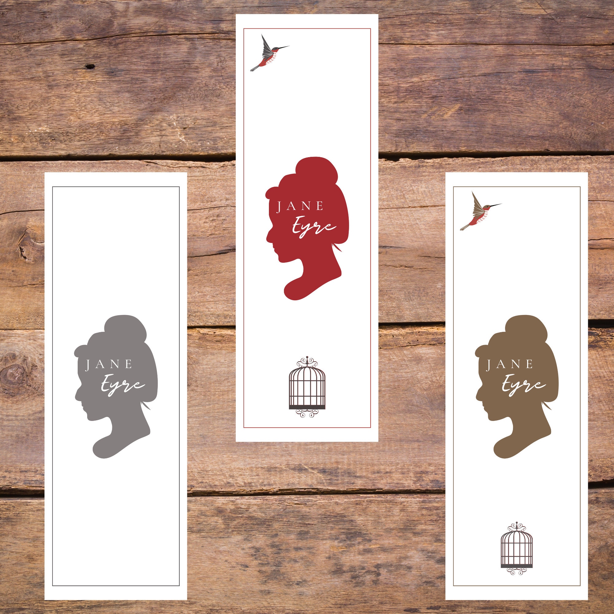 Set of 3 Printable Bookmarks, Printable Bookmarks Jane Eyre Inspired ...