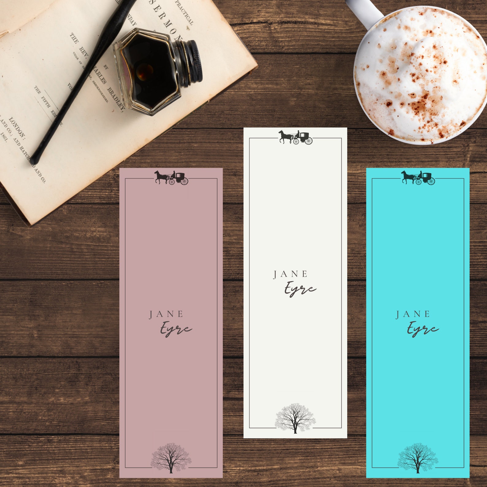 Set of 3 Printable Bookmarks, Printable Bookmarks Jane Eyre Inspired ...