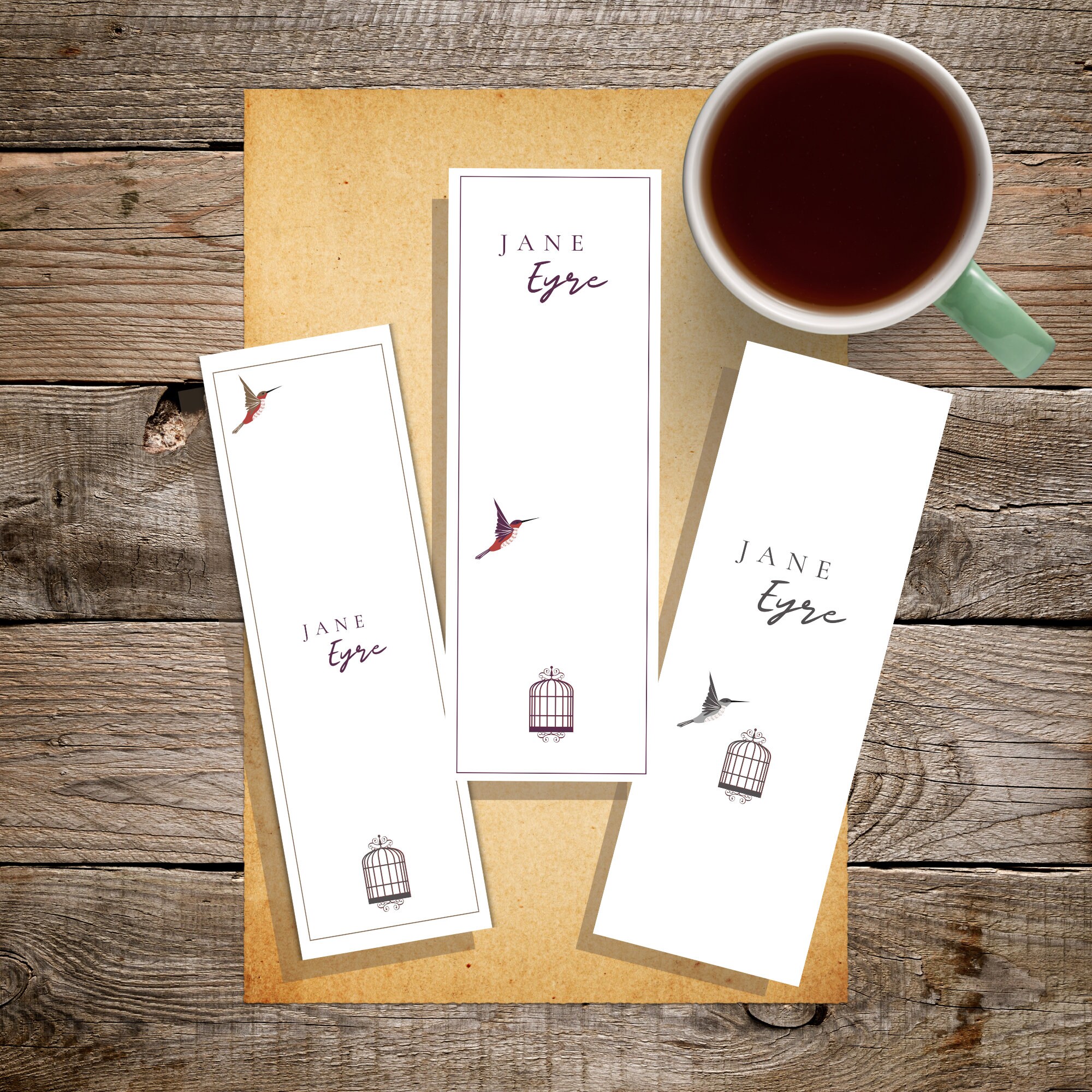Printable Bookmarks, Printable Bookmarks Jane Eyre Inspired, Bookmark ...