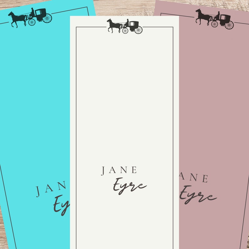 Set of 3 Printable Bookmarks, Printable Bookmarks Jane Eyre Inspired ...
