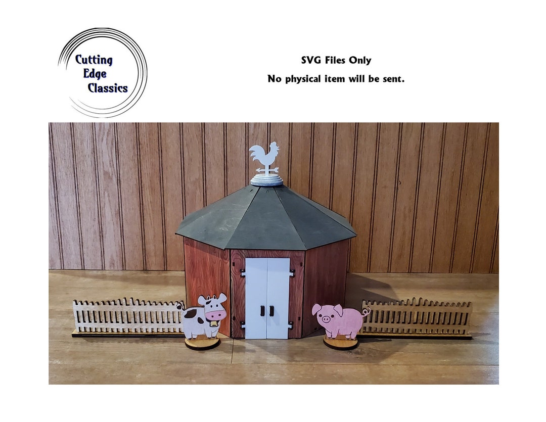 3D Octagonal Barn and Accessories SVG Bundle Laser Cut Files Instant ...