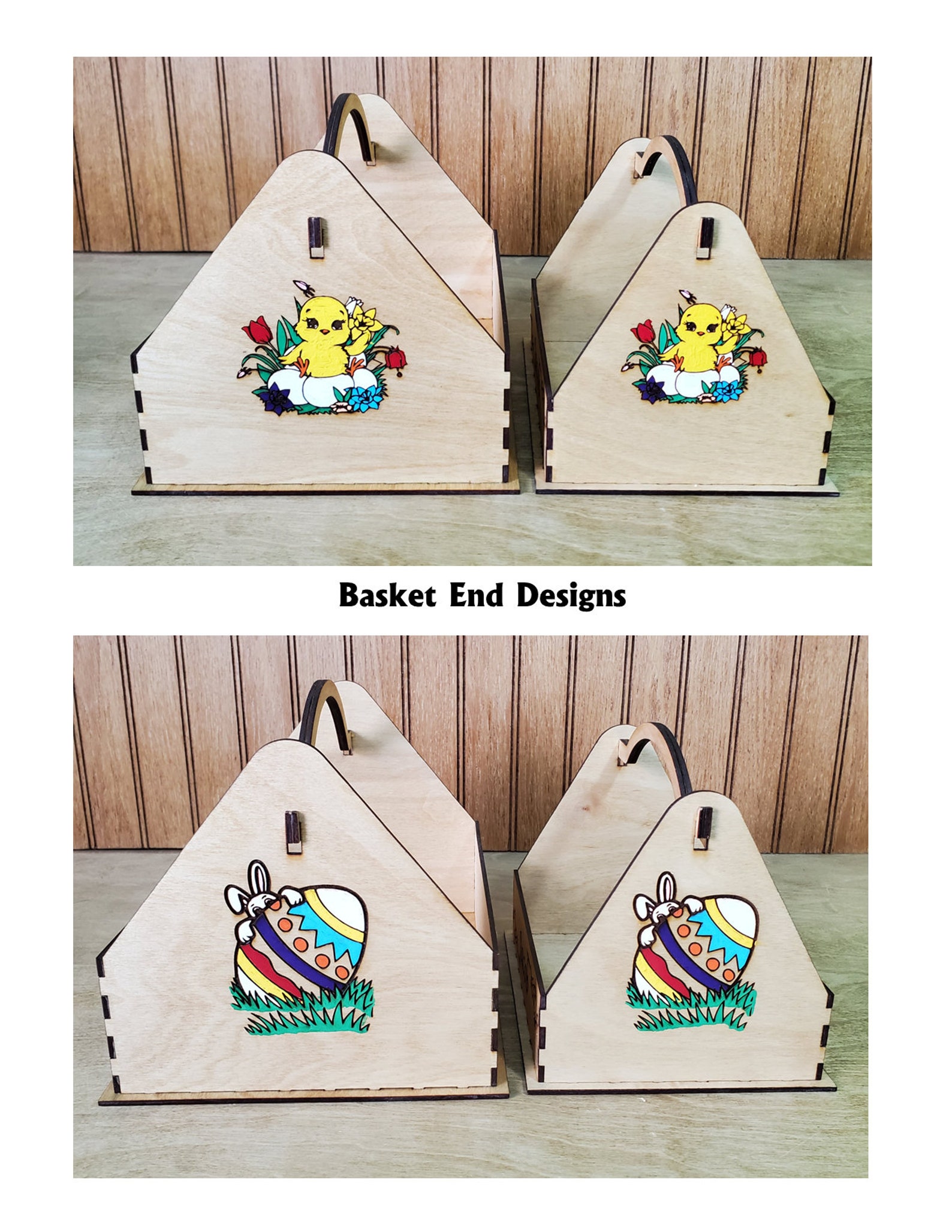 Easter Basket SVG File Bundle DIY W/bunnies Bunny Feet and Spring Chick ...