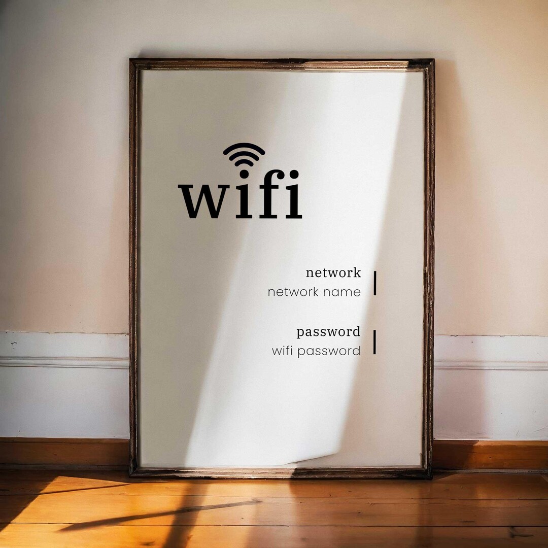 Editable Wifi Sign, Wifi Password Sign Printable, US Letter Size, 100% ...