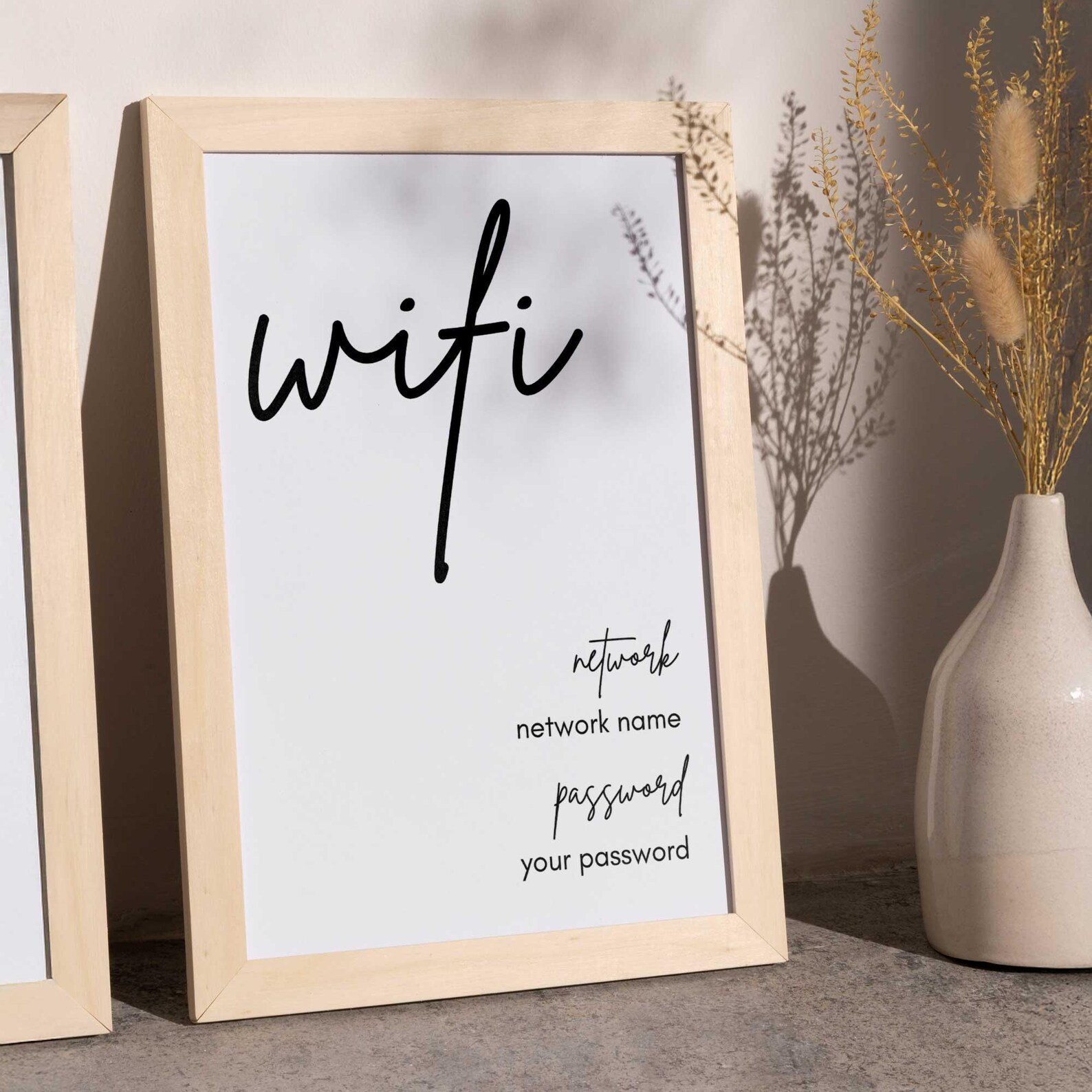 Editable Wifi Sign, US Letter Size, Editable Text, Instant Download ...