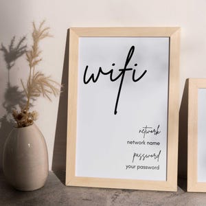 Editable Wifi Sign, US Letter Size, Editable Text, Instant Download ...