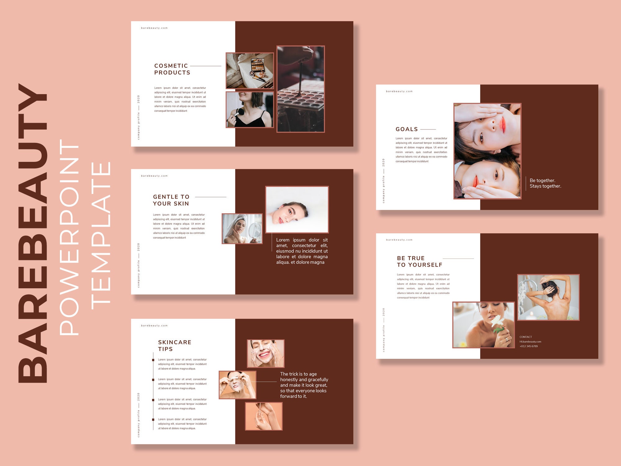 BAREBEAUTY - Minimal Powerpoint Template - Etsy