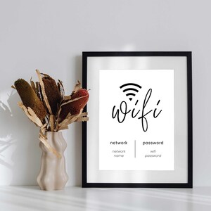 Wifi Password Sign Printable, US Letter Size, 100% Editable Text ...
