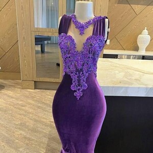 Purple Mermaid Prom Dress Evening Gown Homecoming Dress - Etsy