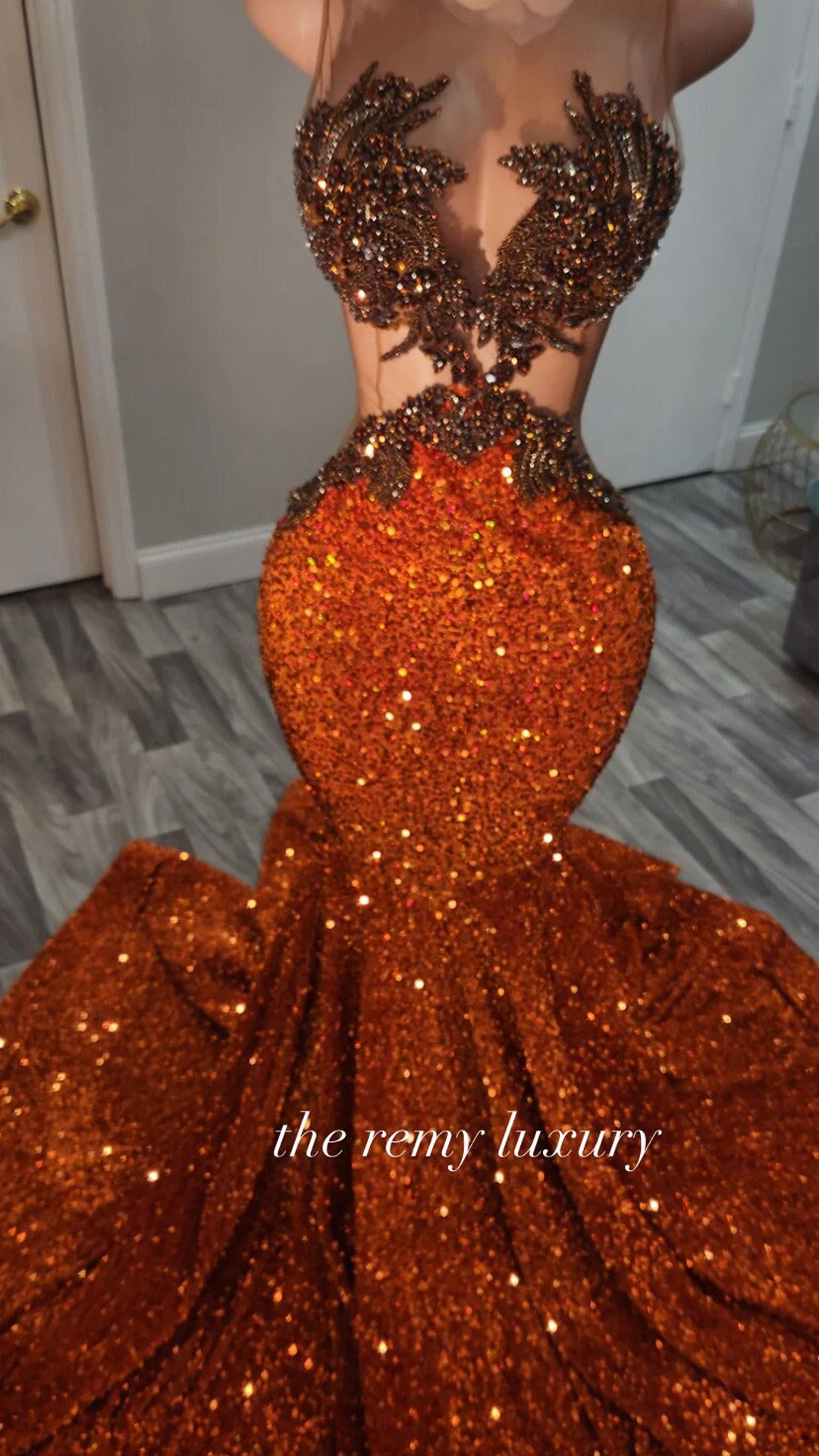 Stunning Orange Prom Dress African Prom Dress, Homecoming Dress Luxury ...