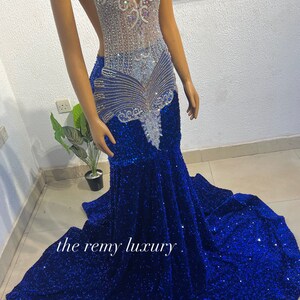 Luxury Shiny Diamond Royal Blue Prom Dress, Homecoming Dress Luxury ...