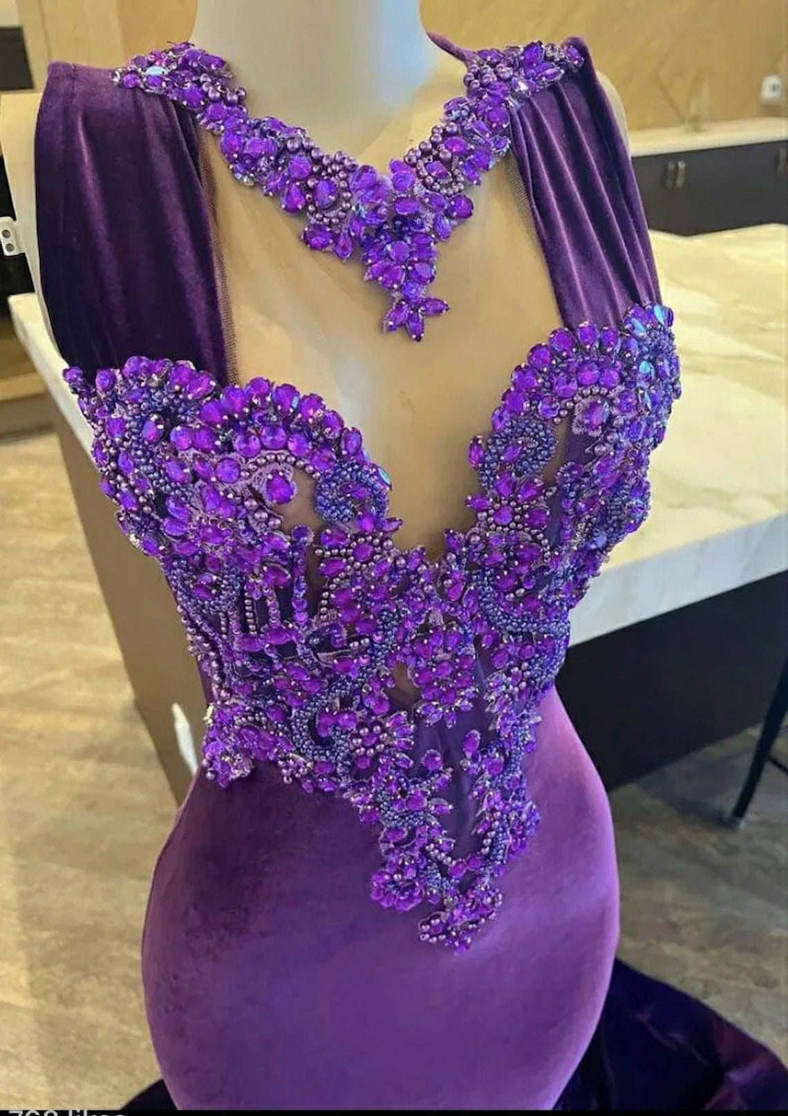 Purple Mermaid Prom Dress Evening Gown Homecoming Dress - Etsy