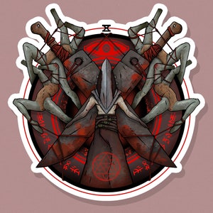 Silent Hill Pyramid Head & Friends Kawaii Sticker Sheet Waterproof ...