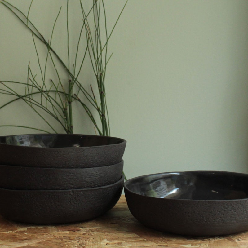 Black Ceramic Plates - Etsy