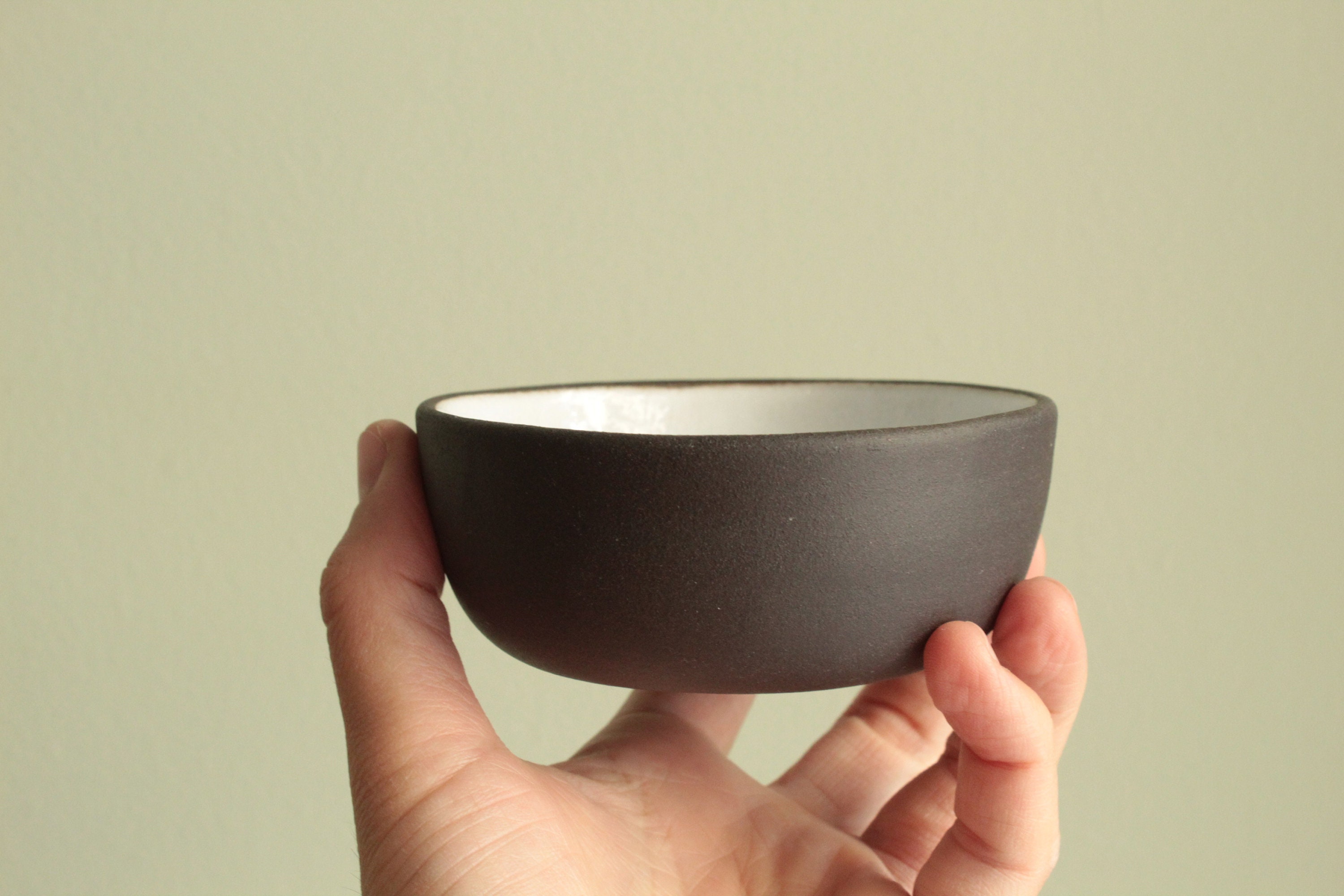 Set of Two Small Bowls Handmade Ceramic Bowls Black and - Etsy