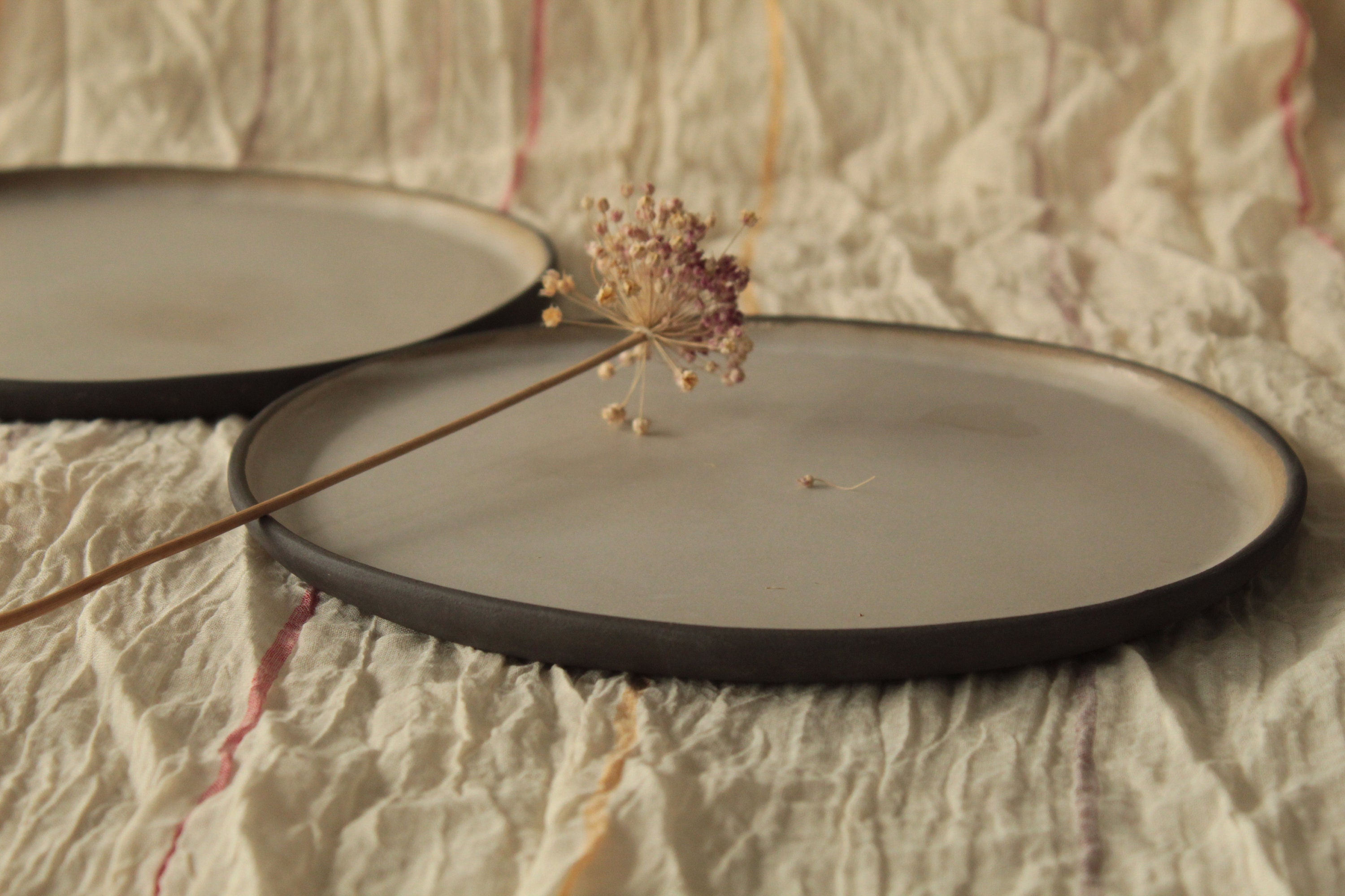 Set of 2 Ceramic Side Plates Handmade Ceramic Plates Cream - Etsy