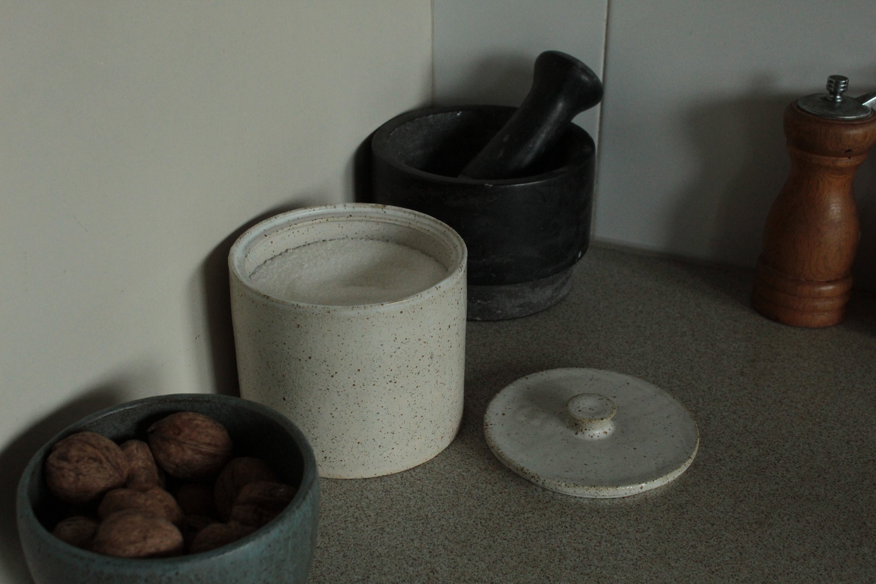 Handmade Cookie Jar, Pottery Sugar Pot With Lid, Ceramic Jar With Lid ...