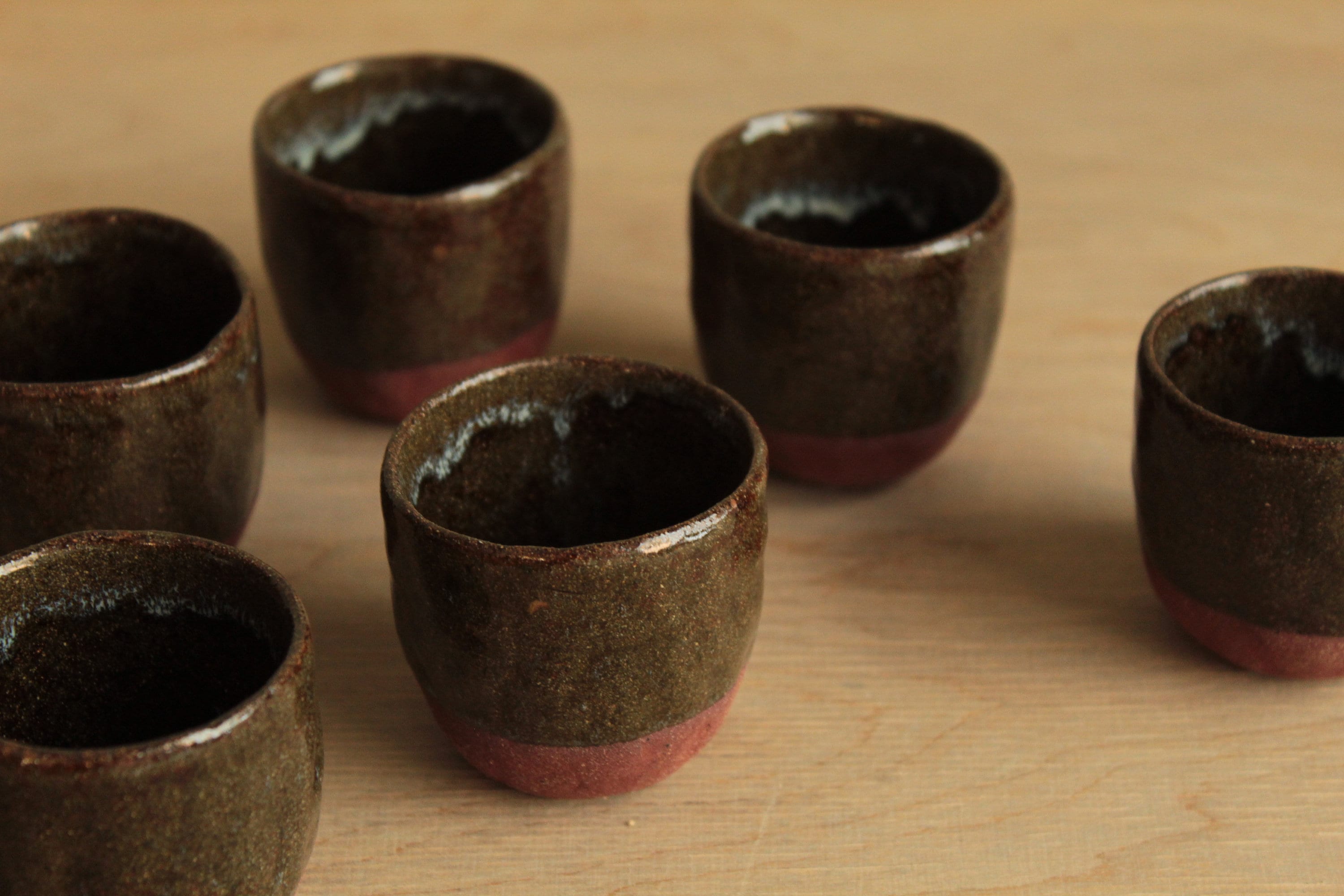 Set of 4 shot cups Ceramic red-green shot cups Small cups | Etsy