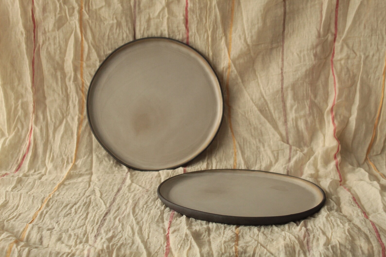 Set of 2 Ceramic Side Plates Handmade Ceramic Plates Cream - Etsy