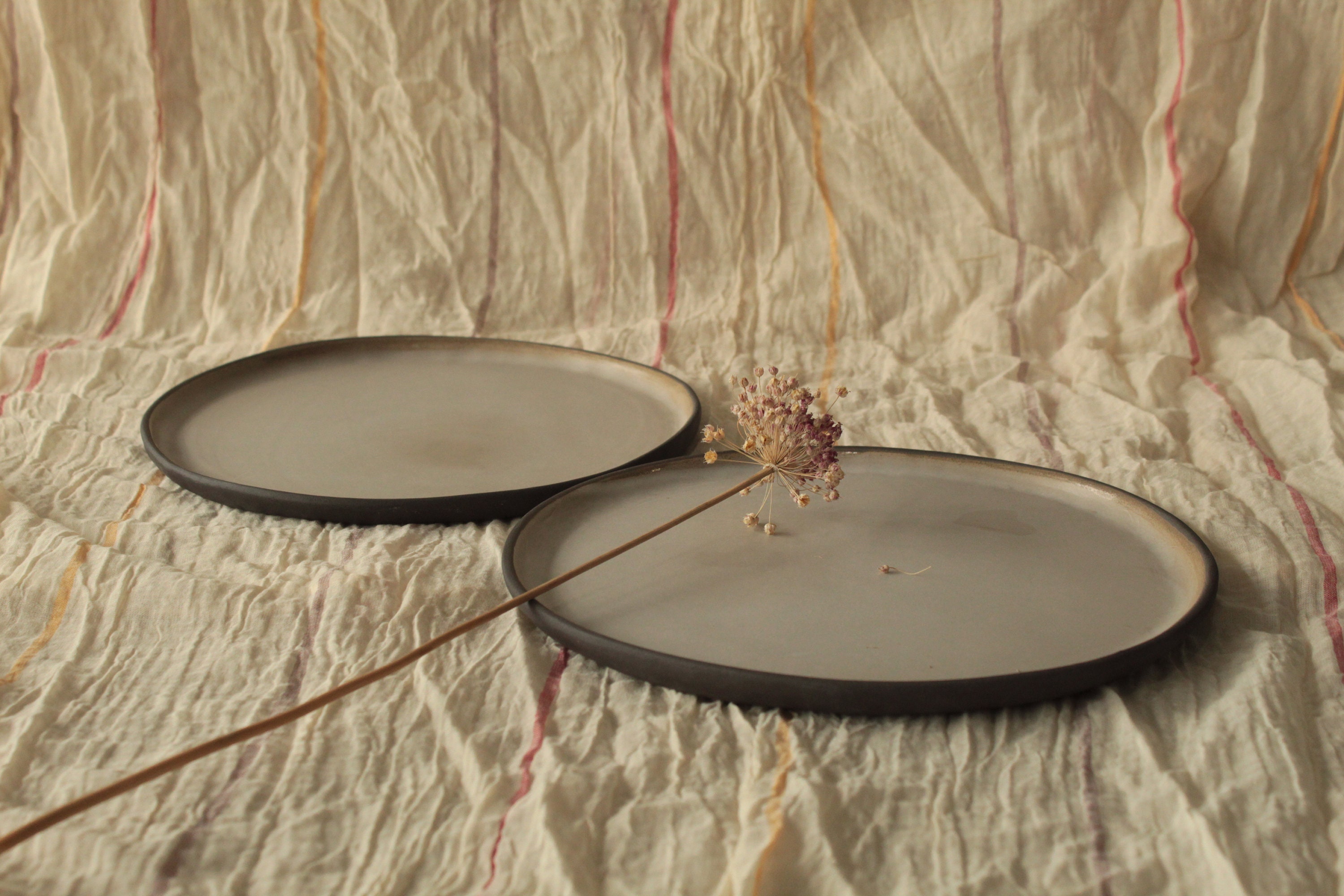 Set of 2 Ceramic Side Plates Handmade Ceramic Plates Cream - Etsy