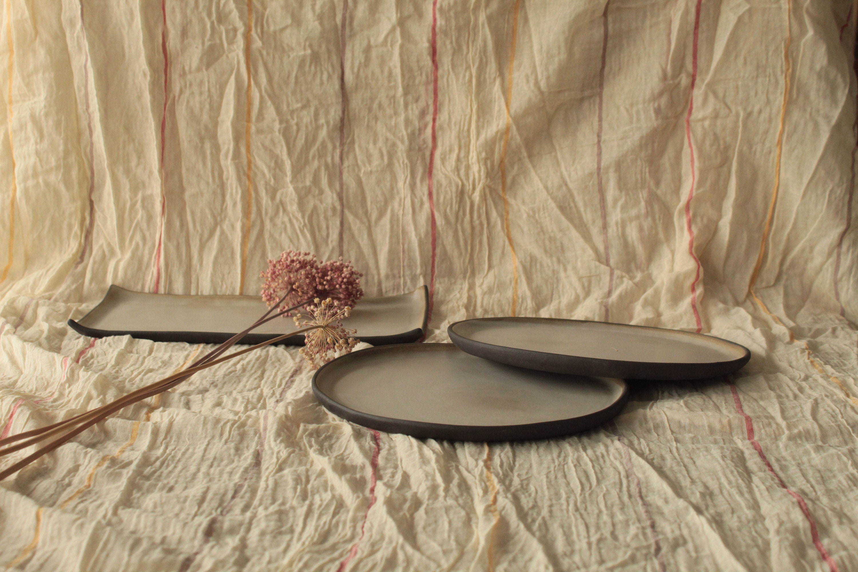 Set of 2 Ceramic Side Plates Handmade Ceramic Plates Cream - Etsy