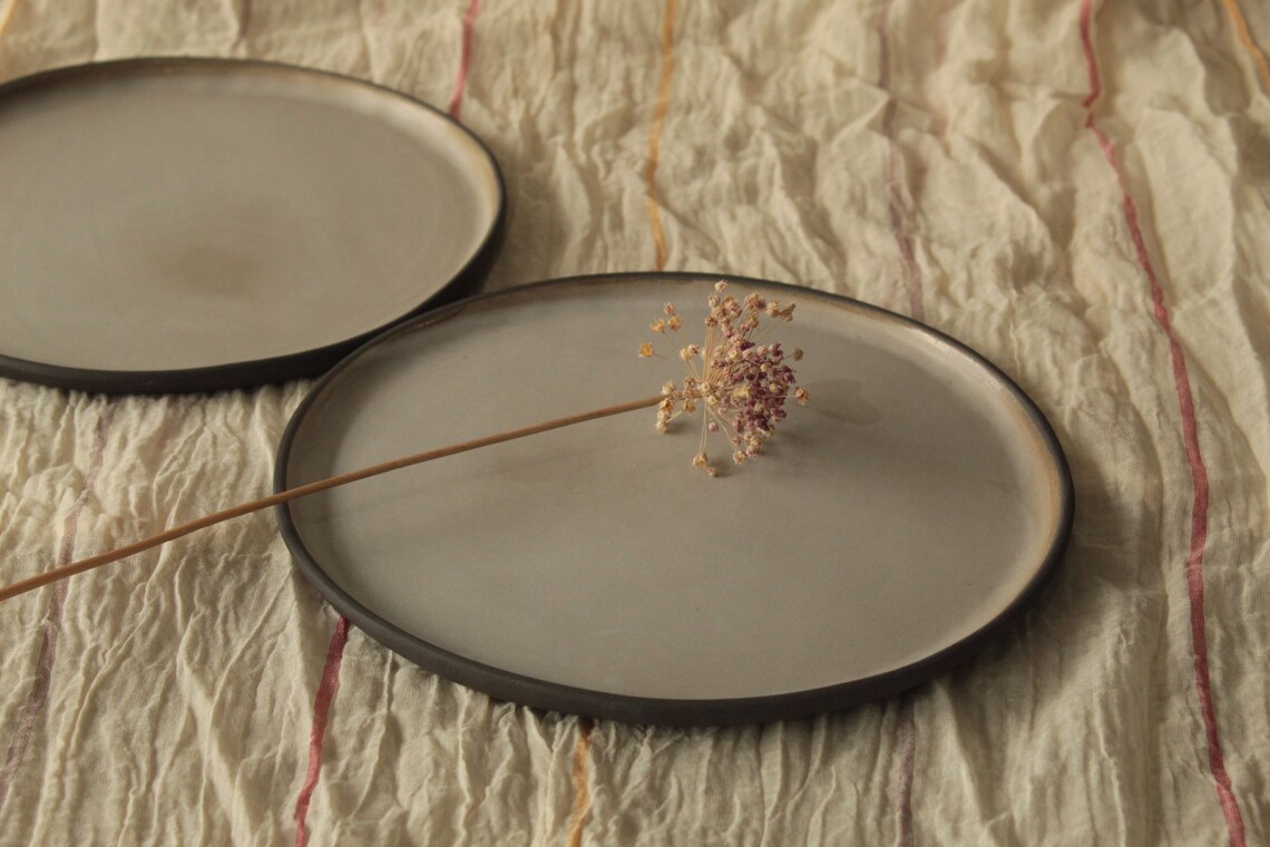 Set of 2 Ceramic Side Plates Handmade Ceramic Plates Cream - Etsy
