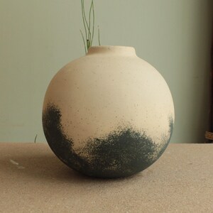 Handmade Ceramic Decorative Vase, Beige With Blue Design Vase ...