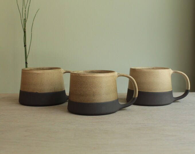 300ml Brown/yellow and Black Mug, Handmade Ceramic Mug, Handmade Modern ...