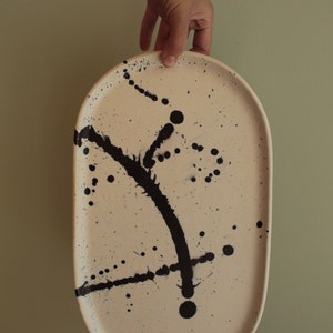 Handmade Ceramic Serving Platter, Cream White Plate, Ceramic Serveware ...
