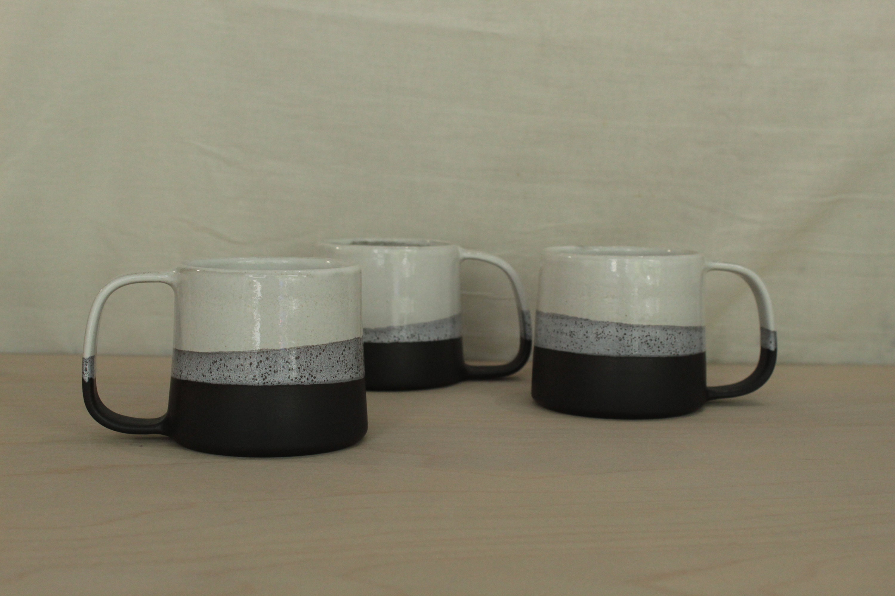 Three-colored handmade ceramic mug Ceramic coffee cup | Etsy