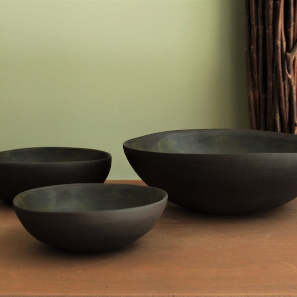 Black Ceramic Bowl - Etsy
