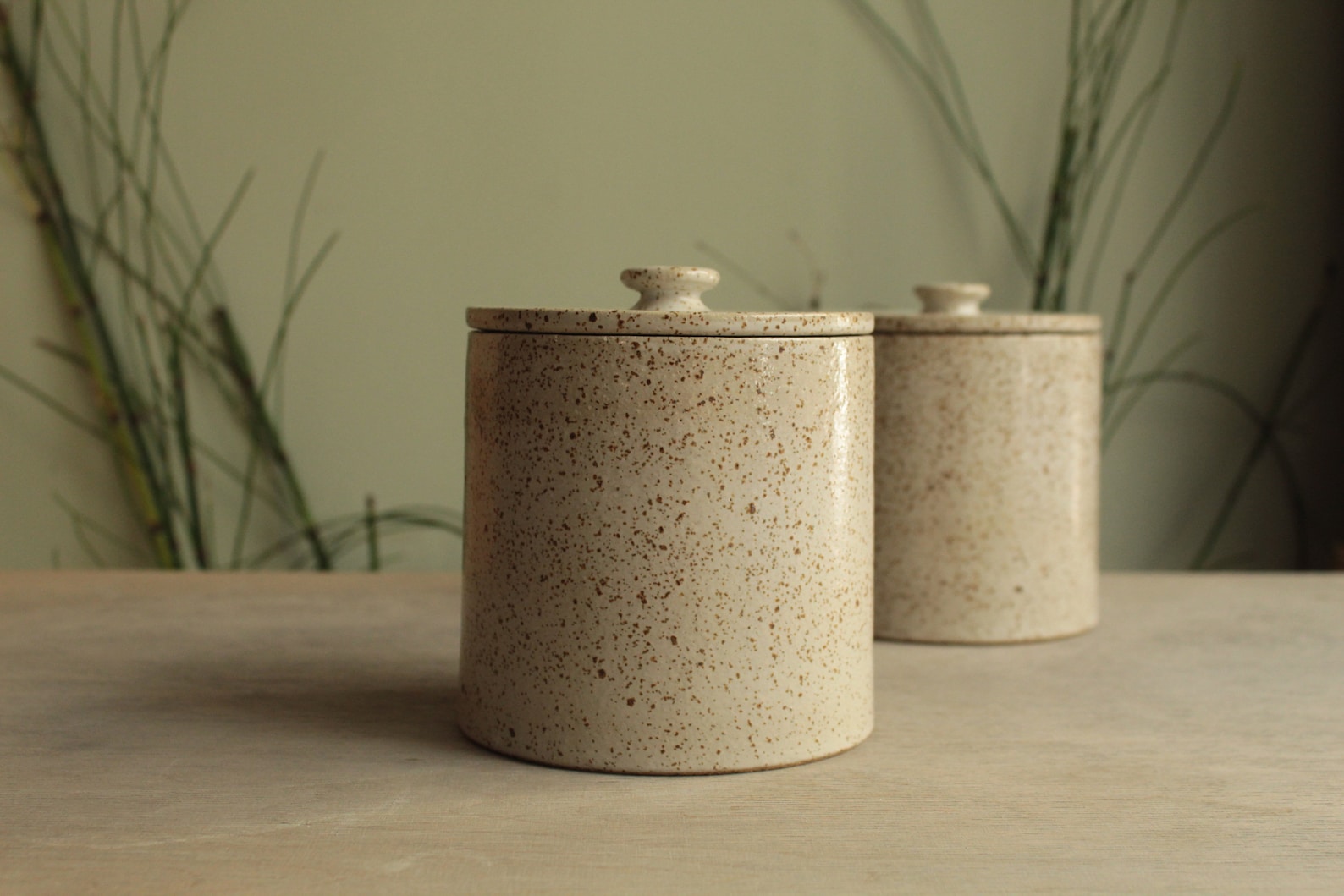 Handmade Cookie Jar, Pottery Sugar Pot With Lid, Ceramic Jar With Lid ...