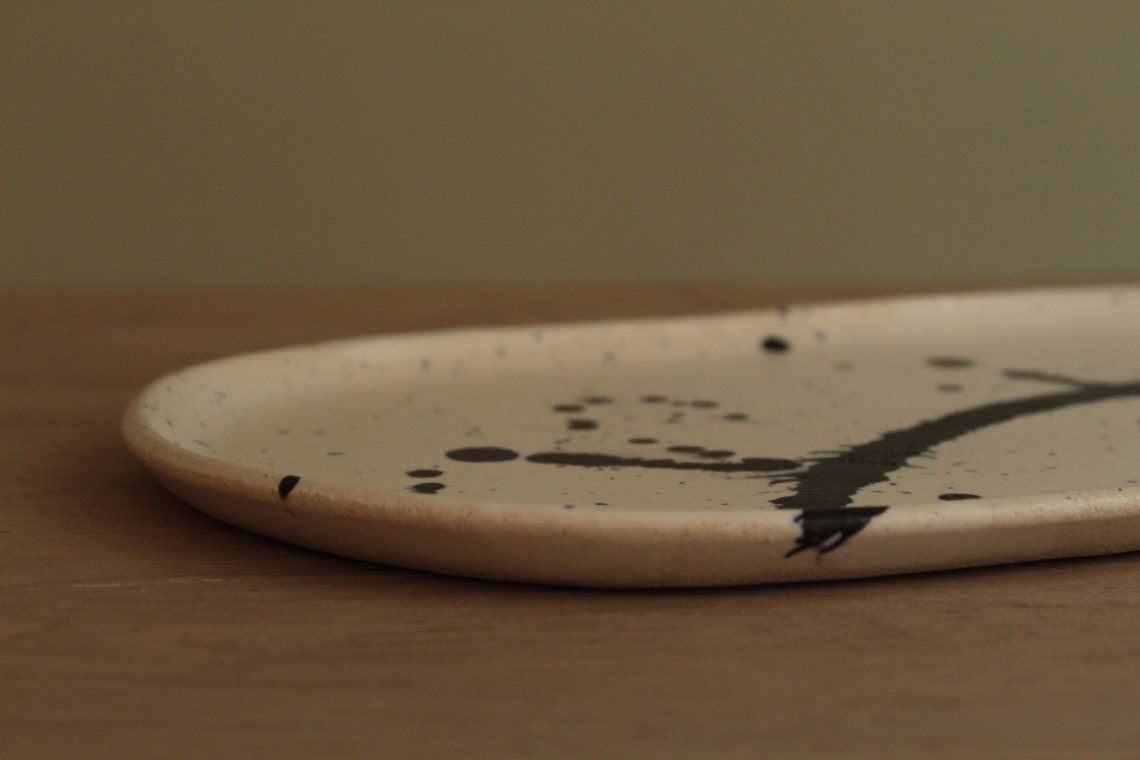 Handmade ceramic serving platter Cream white plate Ceramic | Etsy