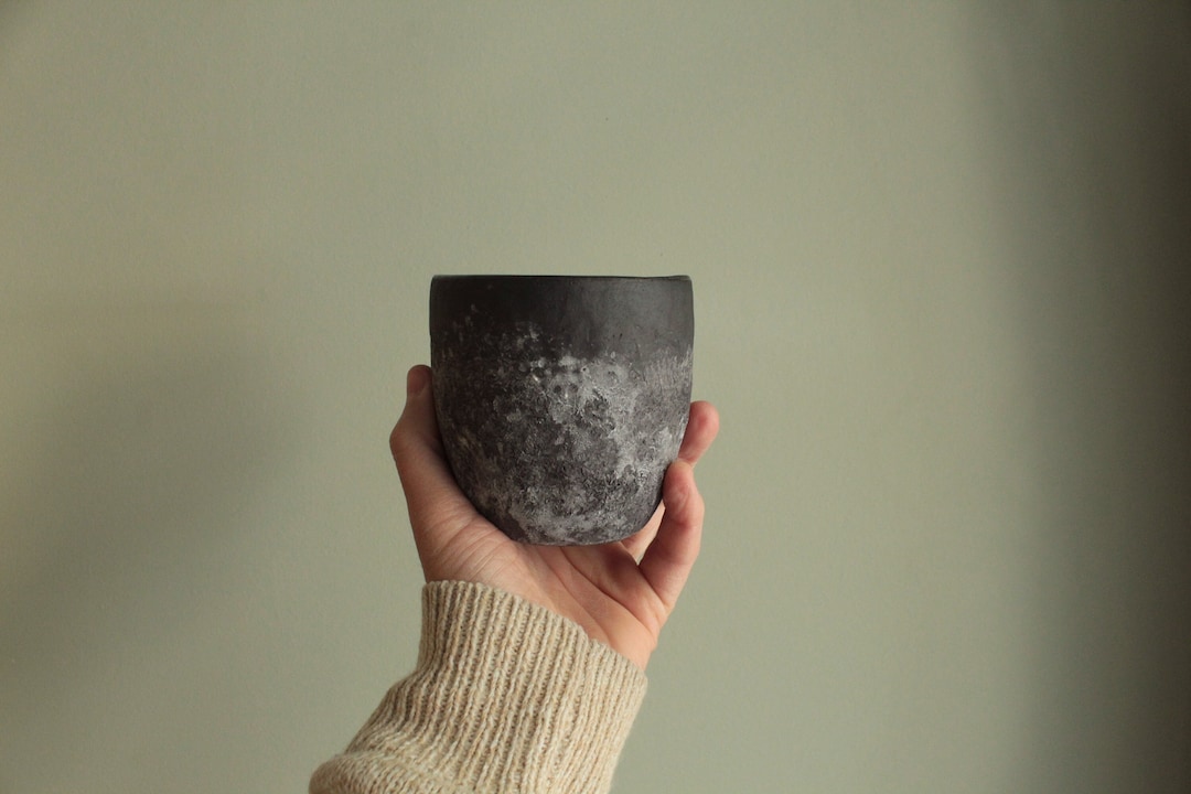 Cloud Cup, Handmade Stoneware Coffee Cup: Black & White Minimalist ...